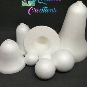 Styrofoam Bells, Four Different Sizes Polystyrene Bells 8cm 9cm 11cm ...