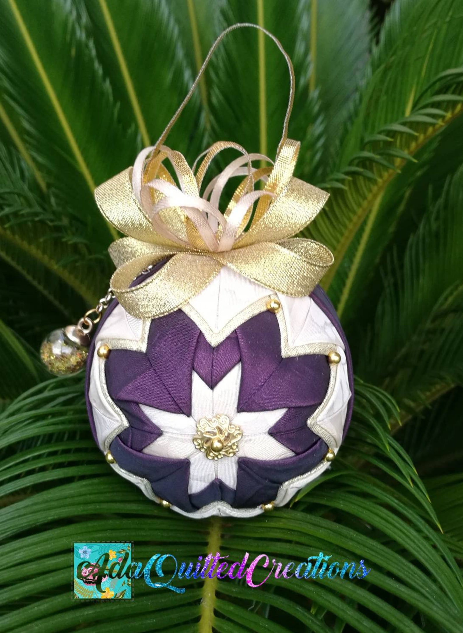 Elegant Christmas Quilted Ball Ornaments Fabric Tree - Etsy