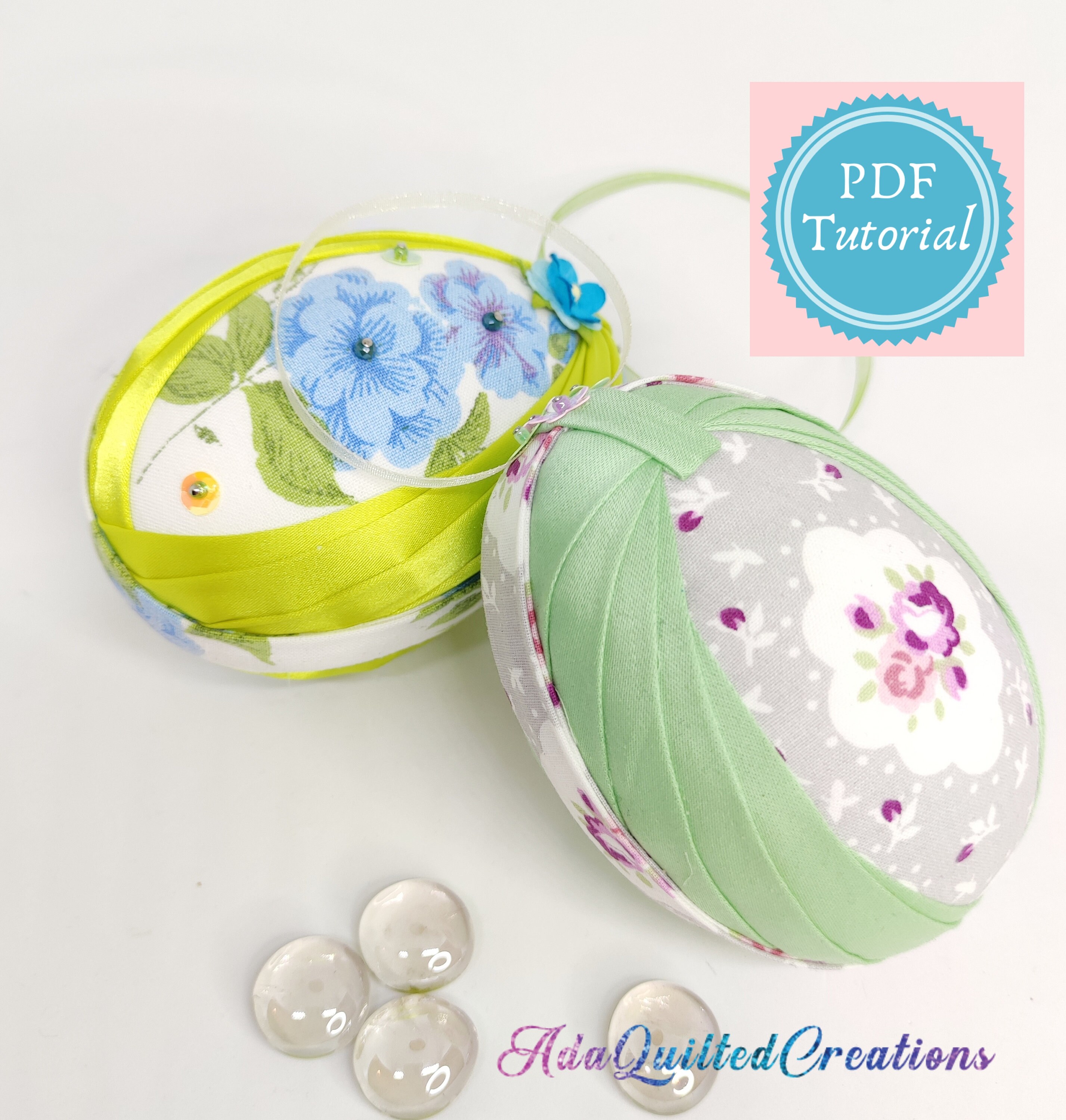 TUTORIAL Swan Egg Design Folded Fabric Egg Pattern No Sew | Etsy