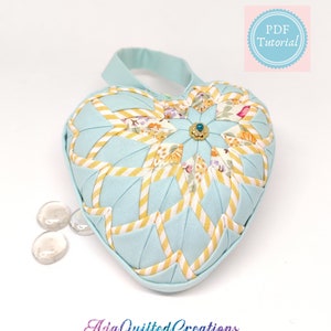 TUTORIAL, Blooming Heart Flower Pattern Pdf File, No Sew Quilted Heart ...
