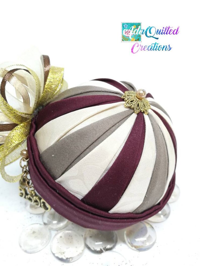 Elegant Christmas Quilted Ball Ornaments Fabric Tree - Etsy