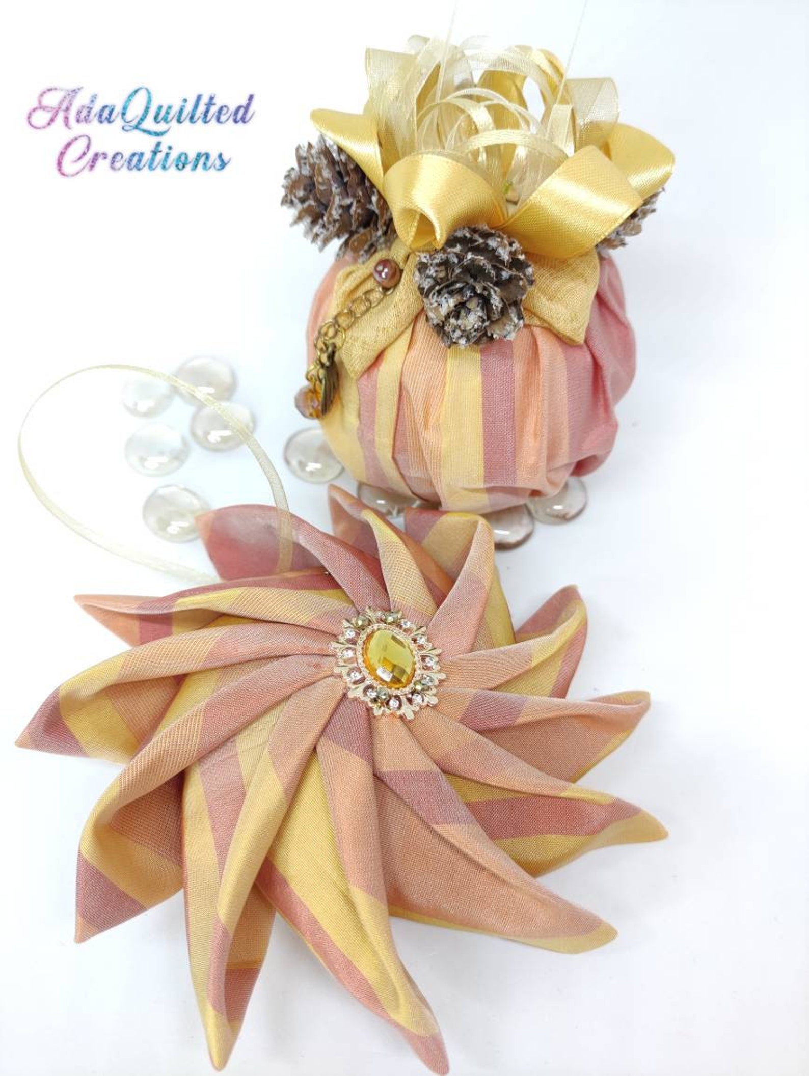 Fall Decor Pinwheel Fall Tree Ornament Luxurious Quilted - Etsy