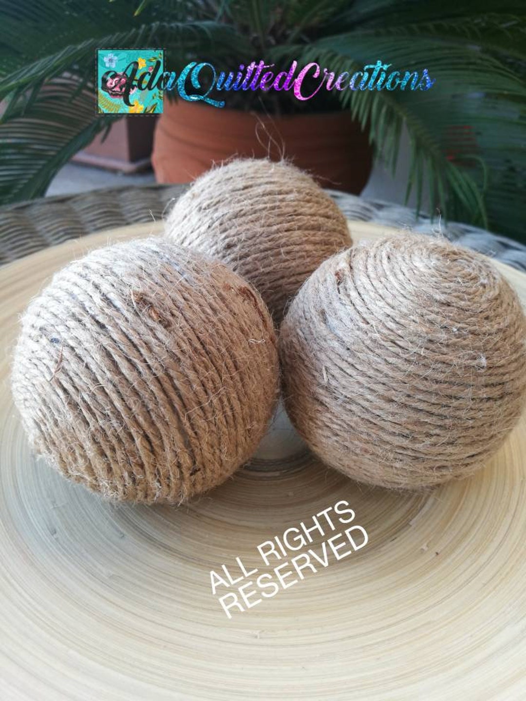 Rustic Decor Rope Ball, in Sets of Three or Individual, Coastal Home ...
