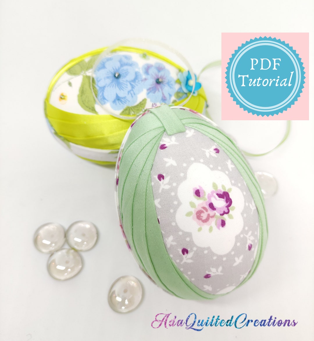 TUTORIAL, Swan Egg Design, Folded Fabric Egg Pattern, No Sew Quilted ...