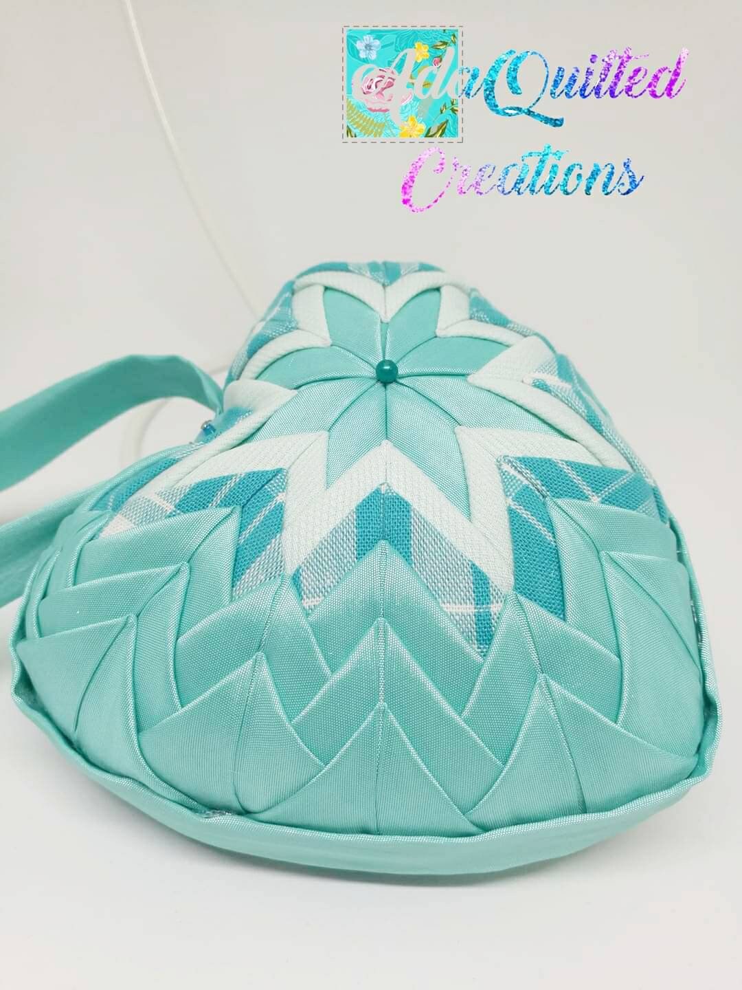 KIT Aqua Quilted Ornament Kit Tutorial Diy Kit No Sew | Etsy