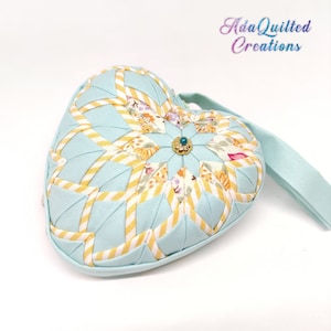 TUTORIAL, Blooming Heart Flower Pattern Pdf File, No Sew Quilted Heart ...