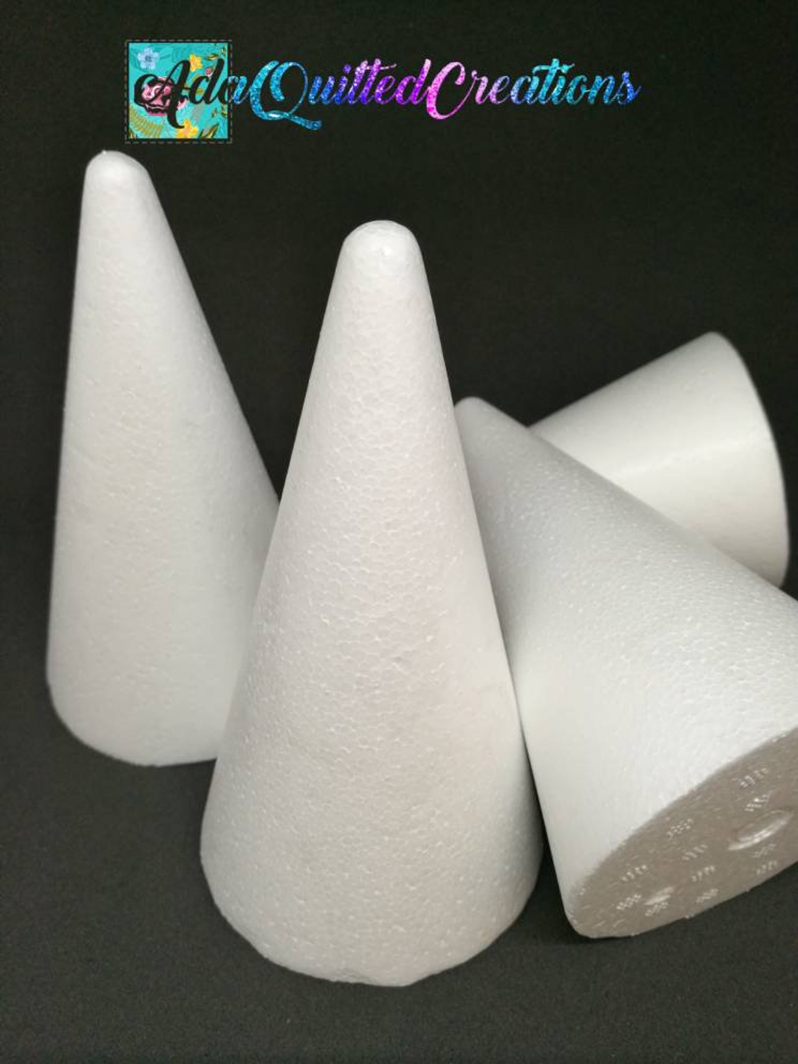Mini Styrofoam Cones, Set of Six Polystyrene Cones, Height 12,5 Cm 4.92 ...