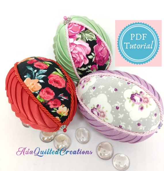 TUTORIAL Kimekomi and Folded Fabric Egg Pattern No Sew - Etsy