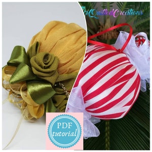 TUTORIAL, Bon-bons Original Pattern, No Sew Quilted Ornament, Bonus ...
