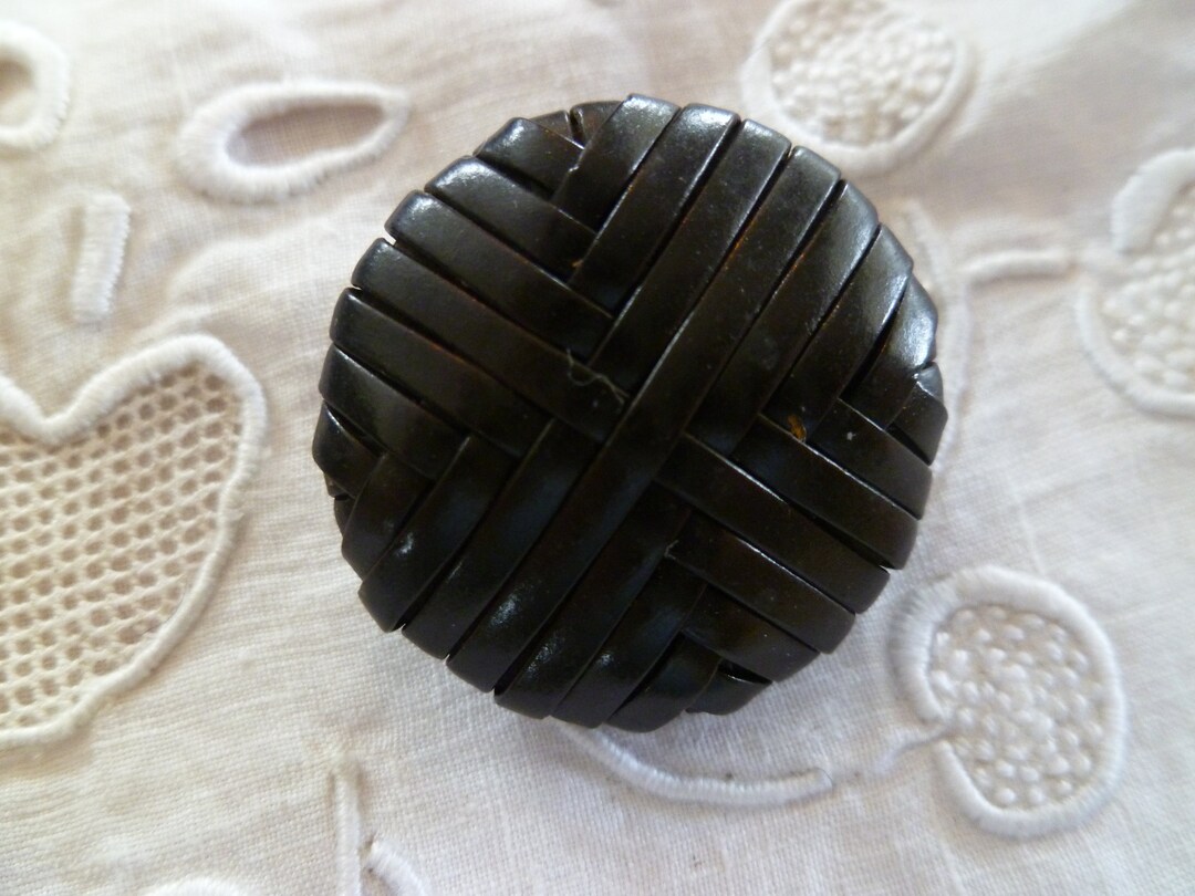 Antique Button Braided Brown 27 Mm Old Original Braided Button Dark ...