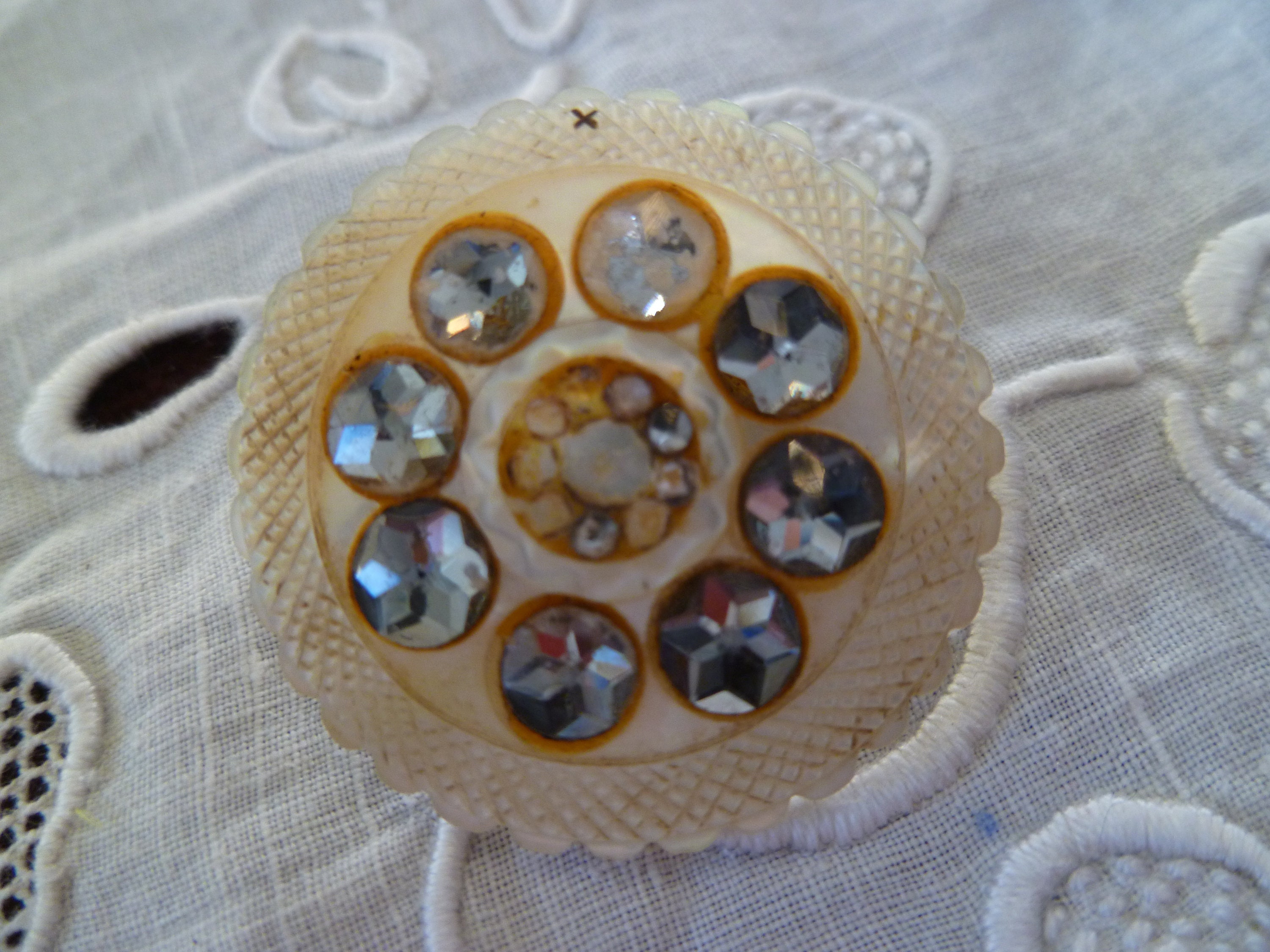 Antique French Button MOP 27 Mm 19th Century Antique Chiseled and Shiny ...