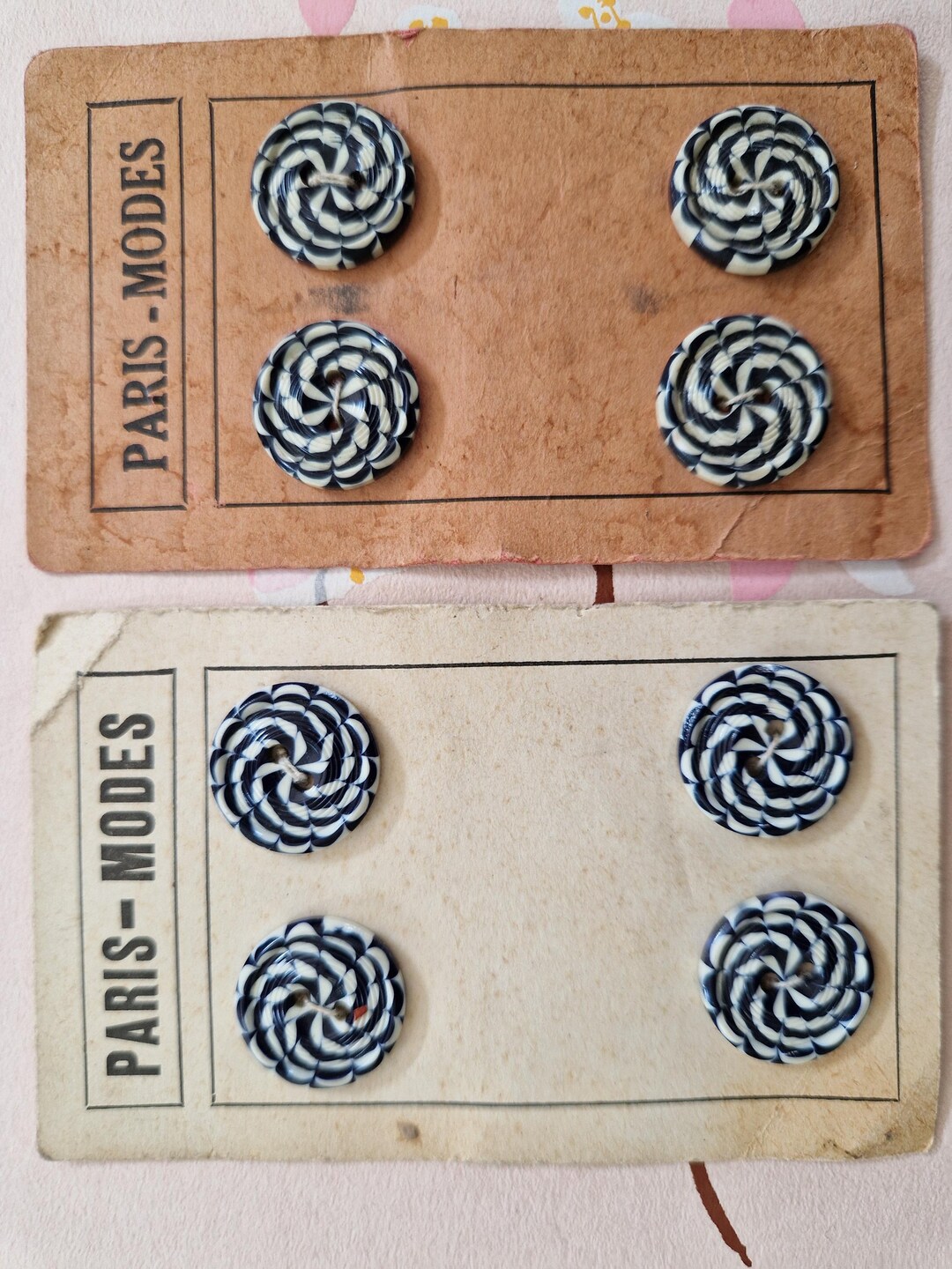 Antique French Buttons 21 Mm 2 Plates Antique Dark Blue Farandole ...