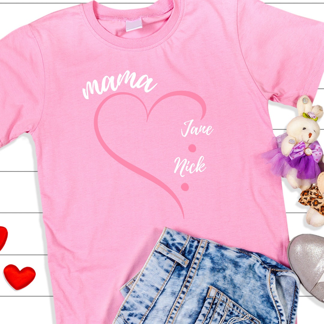Mama Heart With Kids Names SVG, PNG File, Cut File, Digital File ...