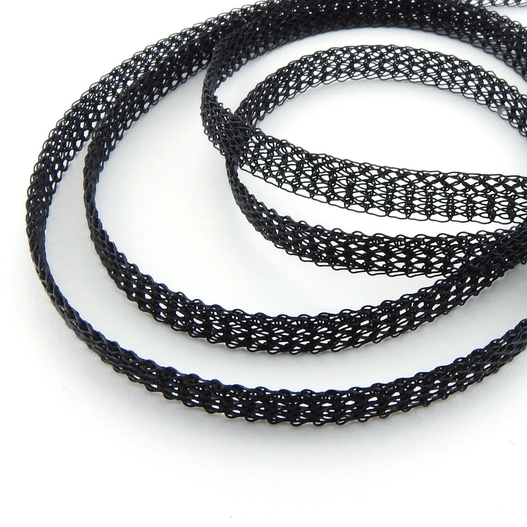 12 Inches Black Finish Metal Mesh Chain, Silversilk, 4.8mm, Irina Miech ...