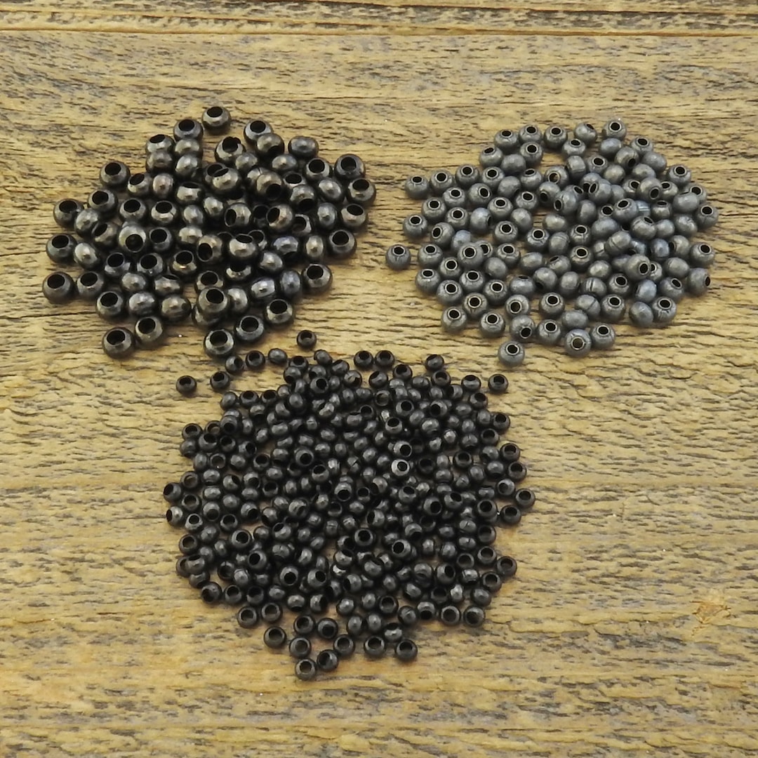 Metal Seed Bead Assortment, Gunmetal and Antiqued Zinc, Three Tubes ...