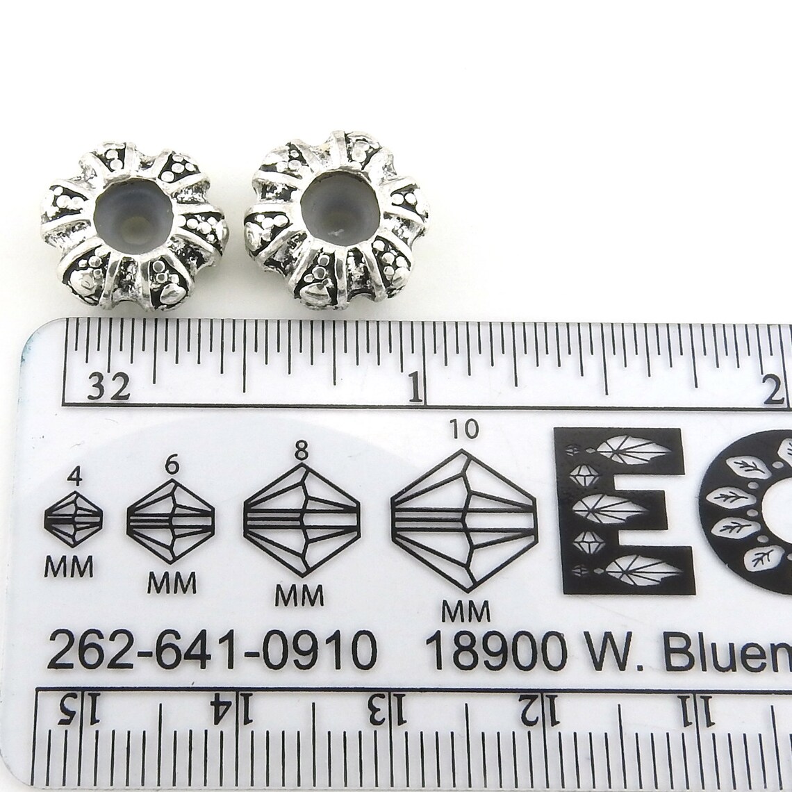 4 Pcs Floral Antique Silver Smart Beads Silver Plated Base - Etsy