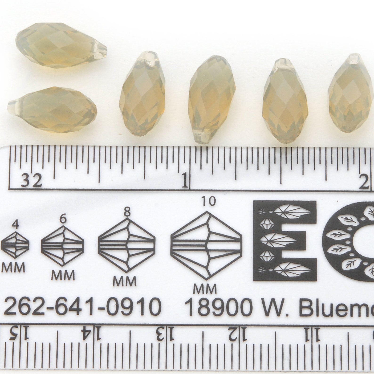 6 Pcs Swarovski Crystal Light Grey Opal Beads, Article 6010, Top ...