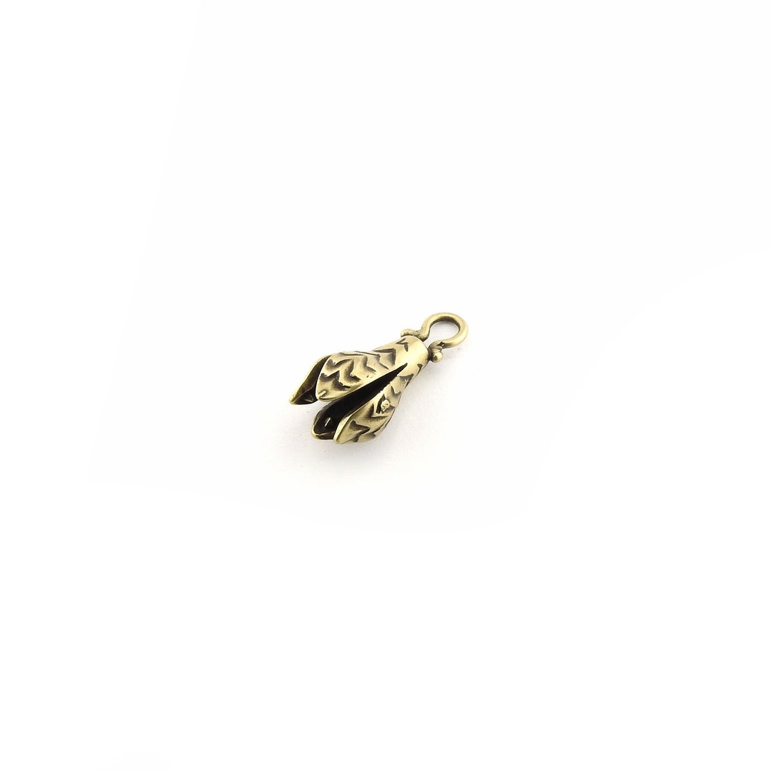 Pinch End for 5mm Leather, Chain, Etc, Antique Brass Finish, 19mm X 8mm ...