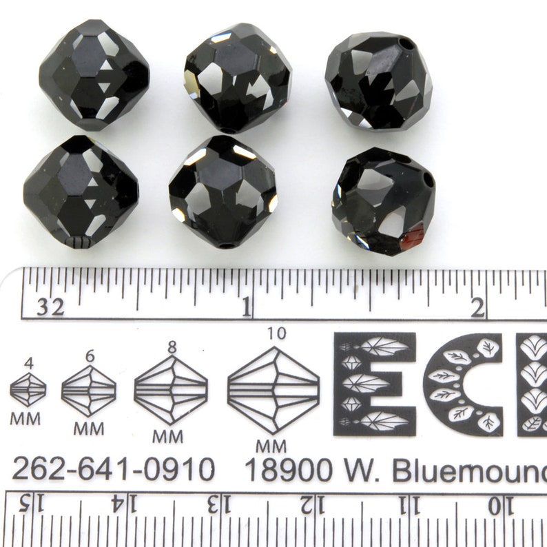 6 Pcs Swarovski Crystal Cosmo Jet Beads, Article 5309, Irina Miech ...