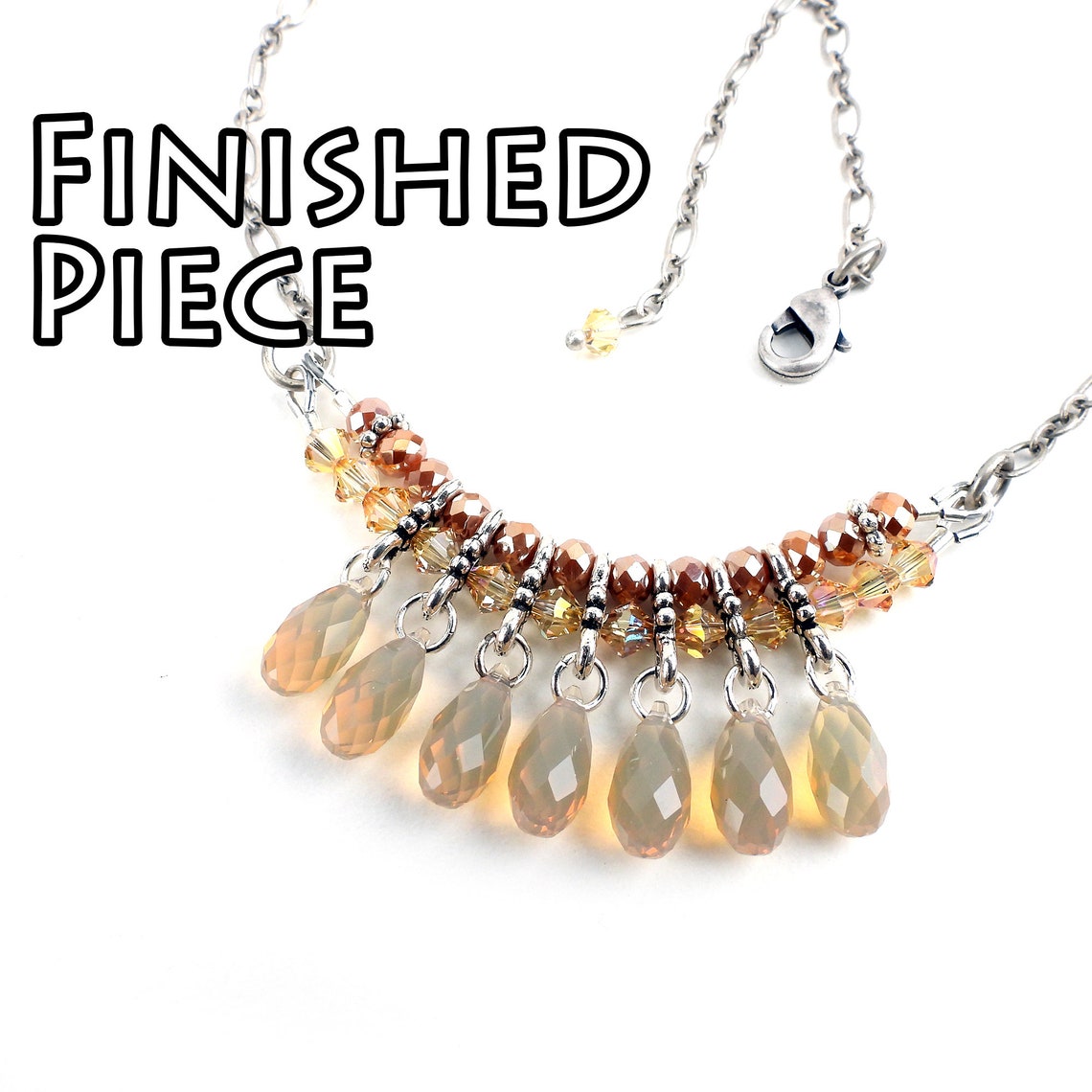 KIT Two Strand Faceted Crystal Drops Necklace With Glass - Etsy