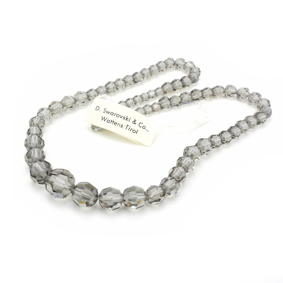 One Strand of Vintage Swarovski Crystal Beads, Starlight Faceted Round ...