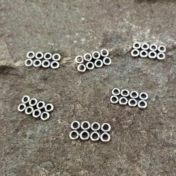 6 Pcs Filigree Multihole Loop Components Antiqued Silver - Etsy