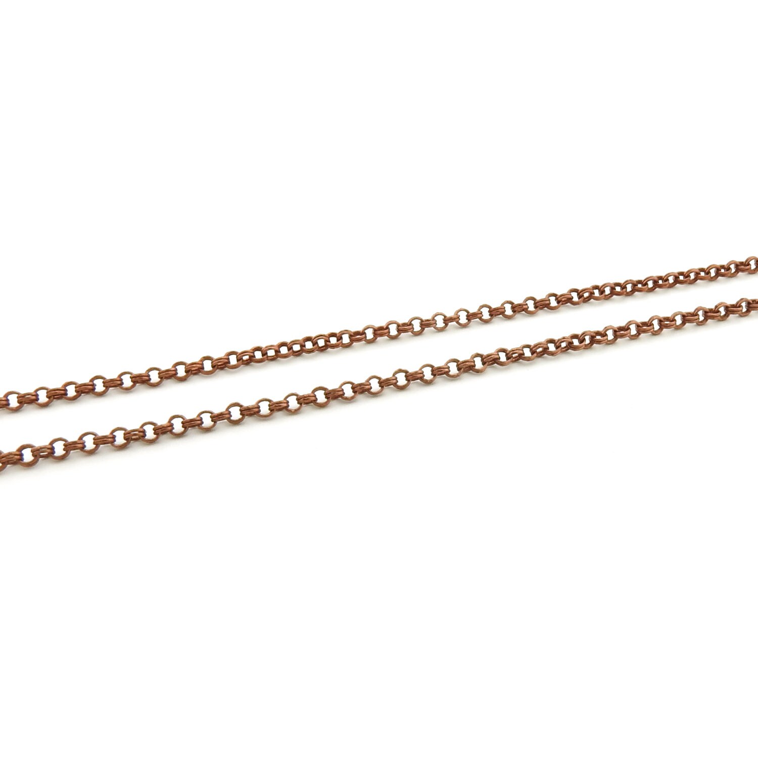 Two Feet of Small Textured Double Rolo Chain Antique Copper | Etsy