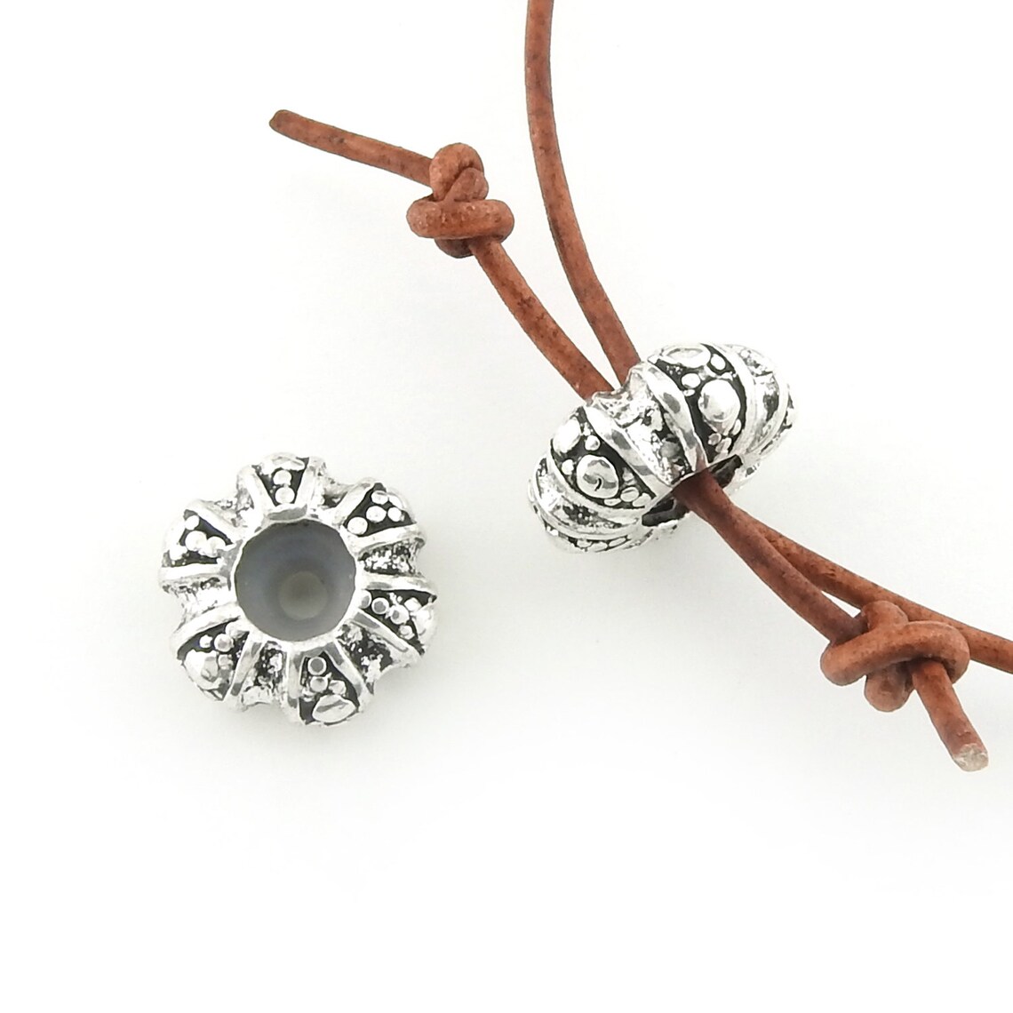 4 Pcs Floral Antique Silver Smart Beads Silver Plated Base - Etsy