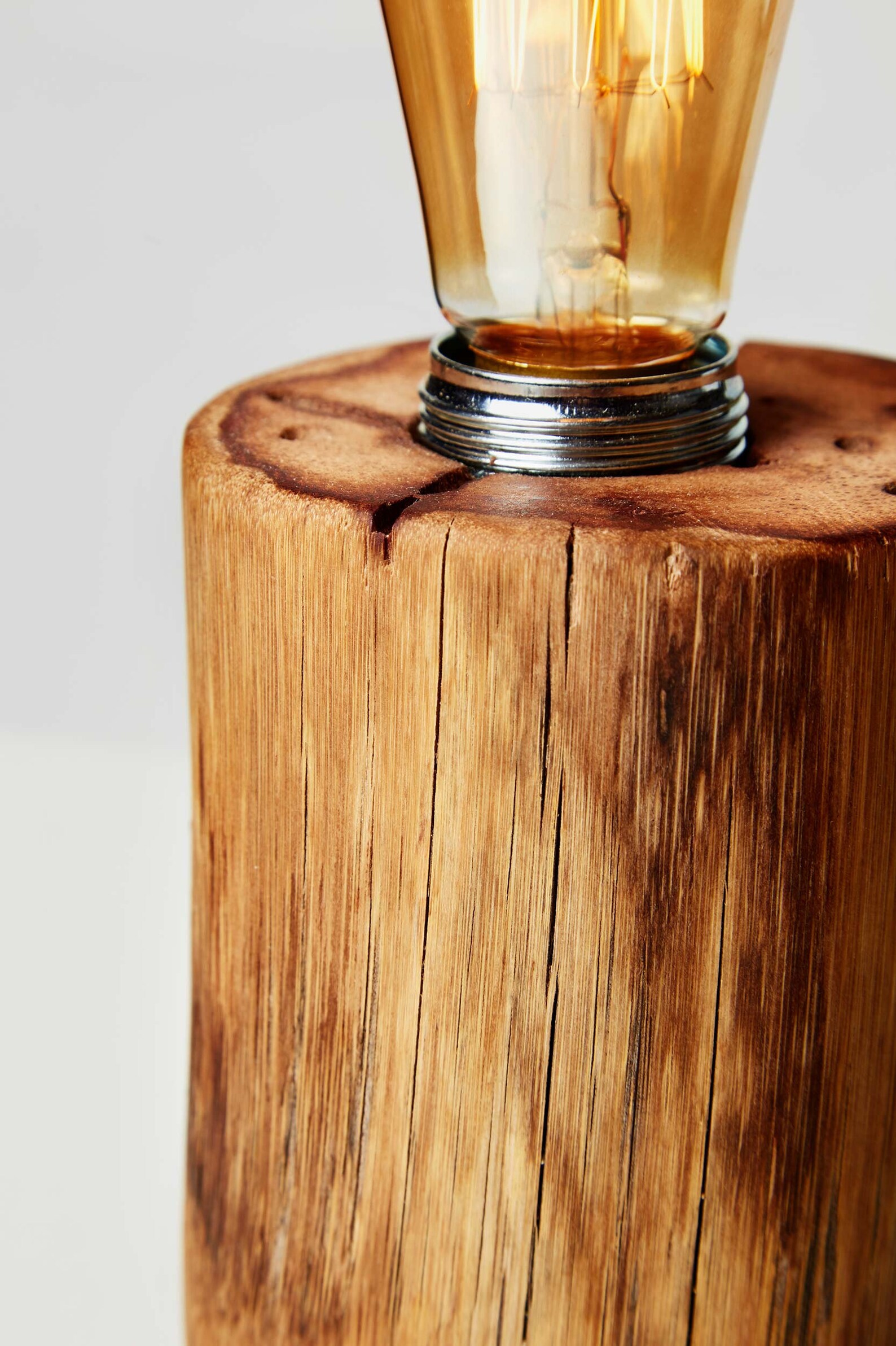 Wood Desk Lamp With Edison Light Bulb Home Office Bedside - Etsy