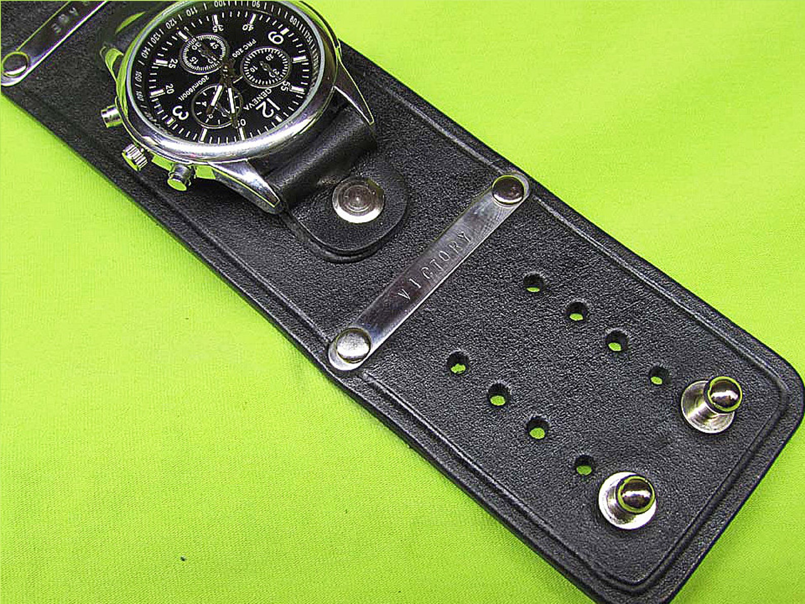 Handmade Black Watch Cuff Strap Mens Watch Leather Strap | Etsy