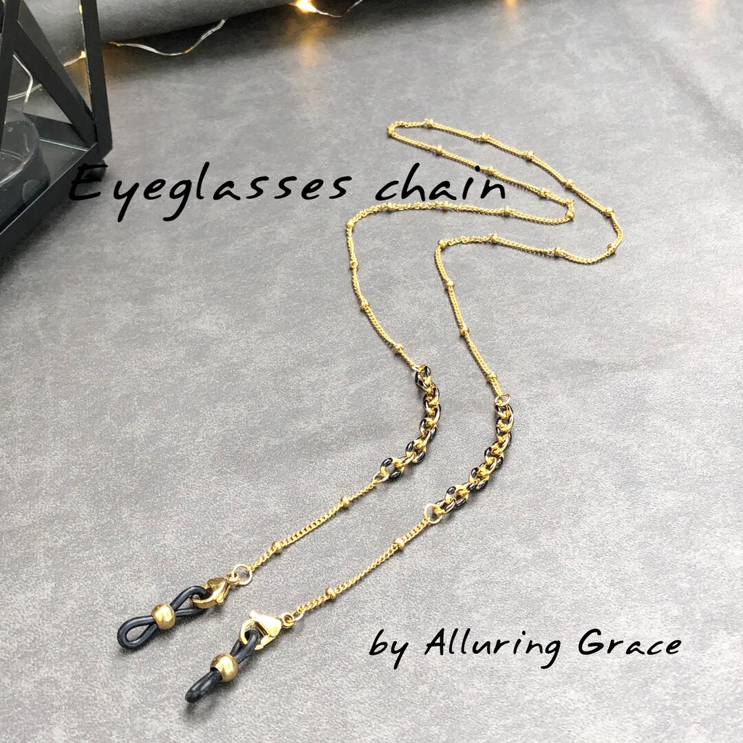 Stainless Steel Gold Eyeglasses Chain, Non Tarnish Eyeglasses Holder ...