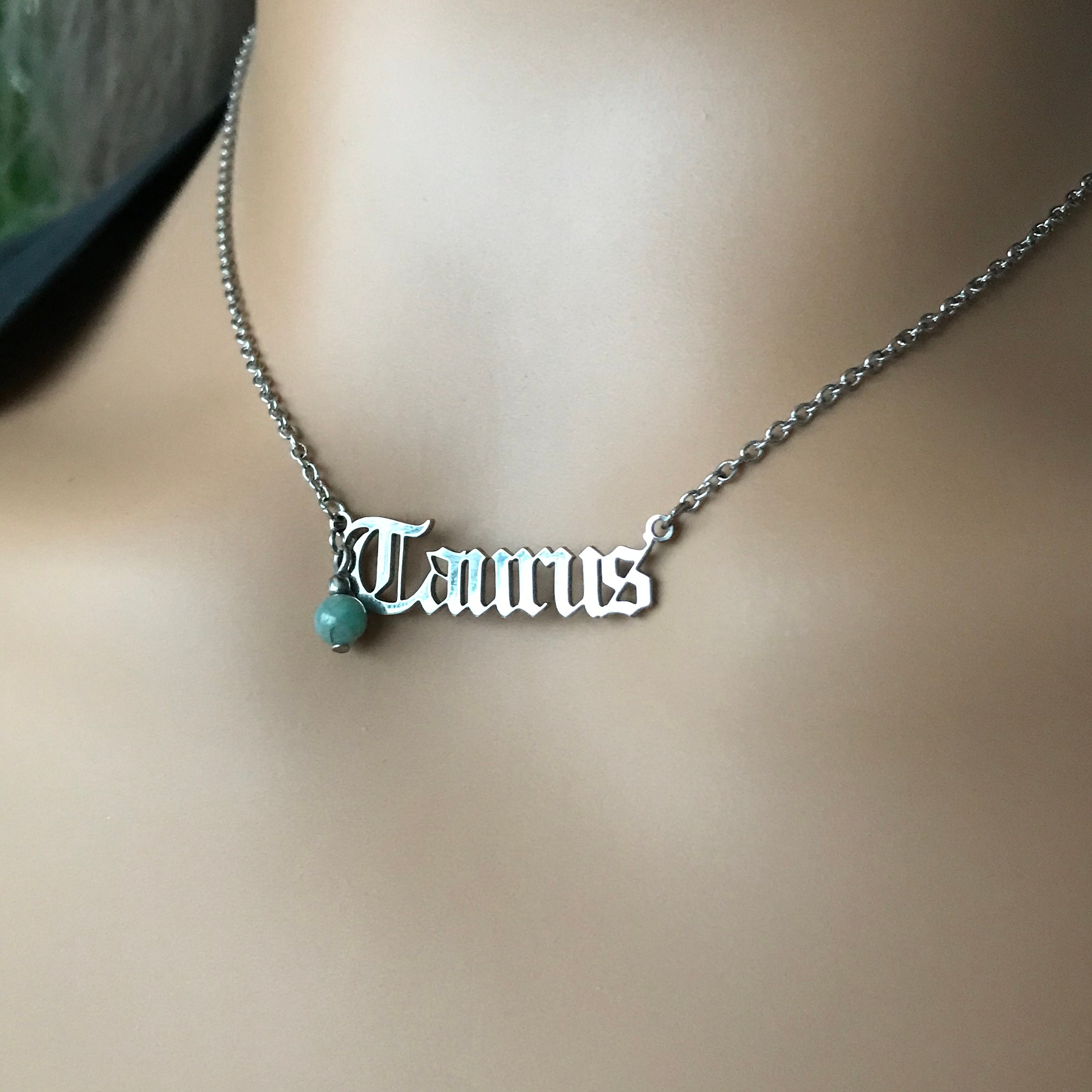 Taurus Zodiac Necklace Taurus Emerald Necklace Stainless | Etsy
