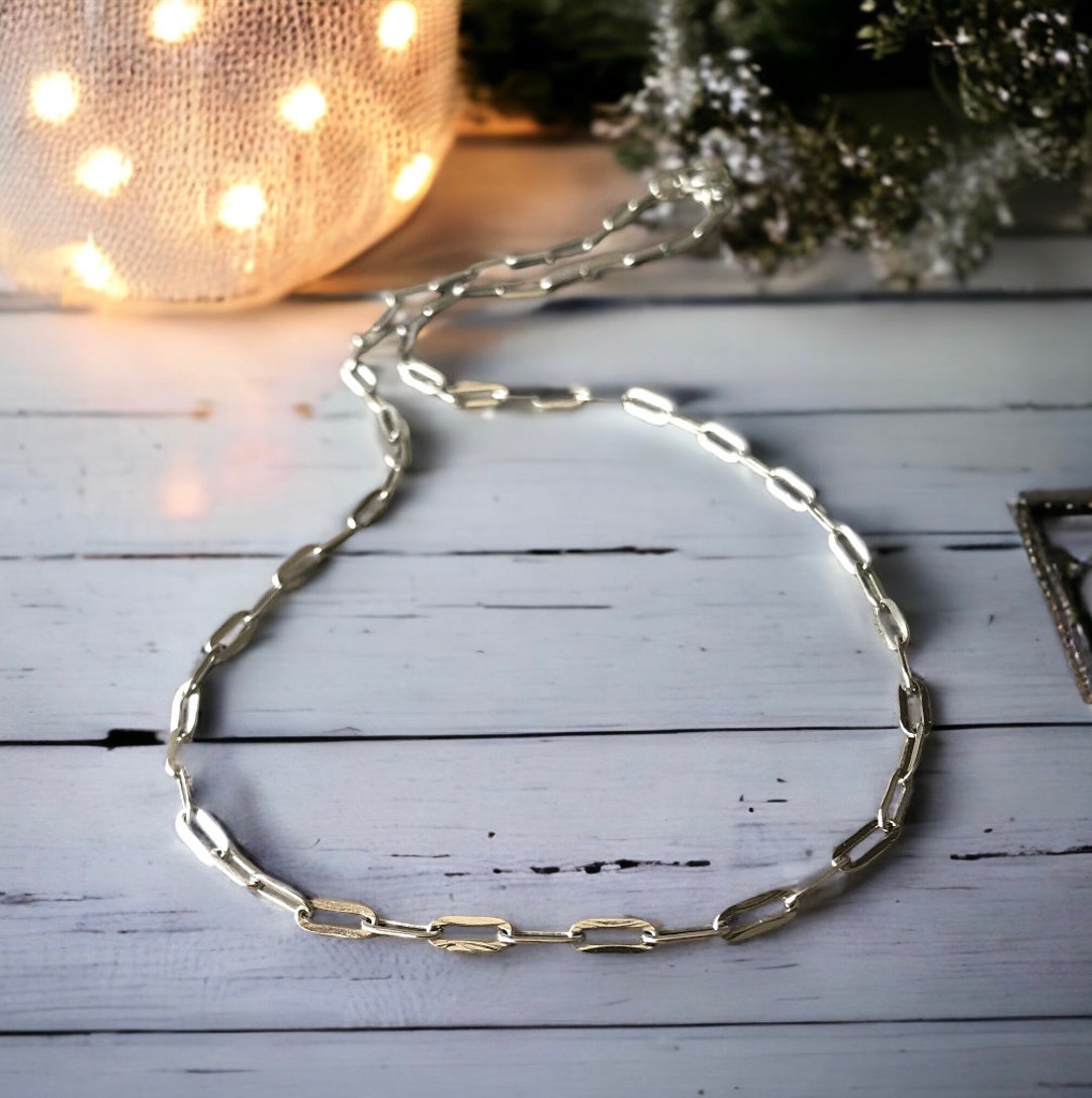 Paperclip Stainless Steel Stackable Necklace, Paperclip Choker ...