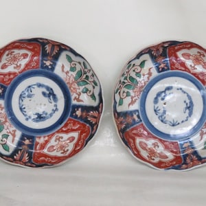 Japanese Imari Porcelain Fuki Chosun Floral Low Bowl Plates a Pair ...
