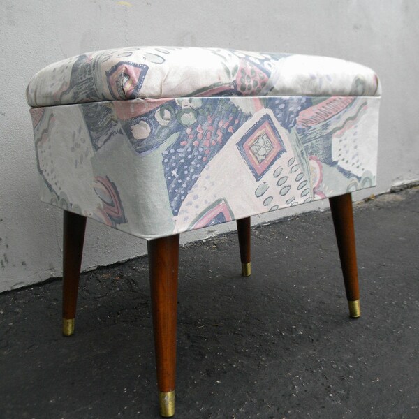 Mid Century Storage Ottoman - Etsy