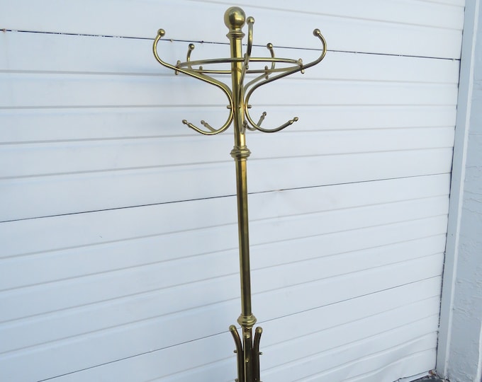 Brass Finish Tall Large Coat Hat Rack Stand 3479 SHIPPING NOT INCLUDED ...