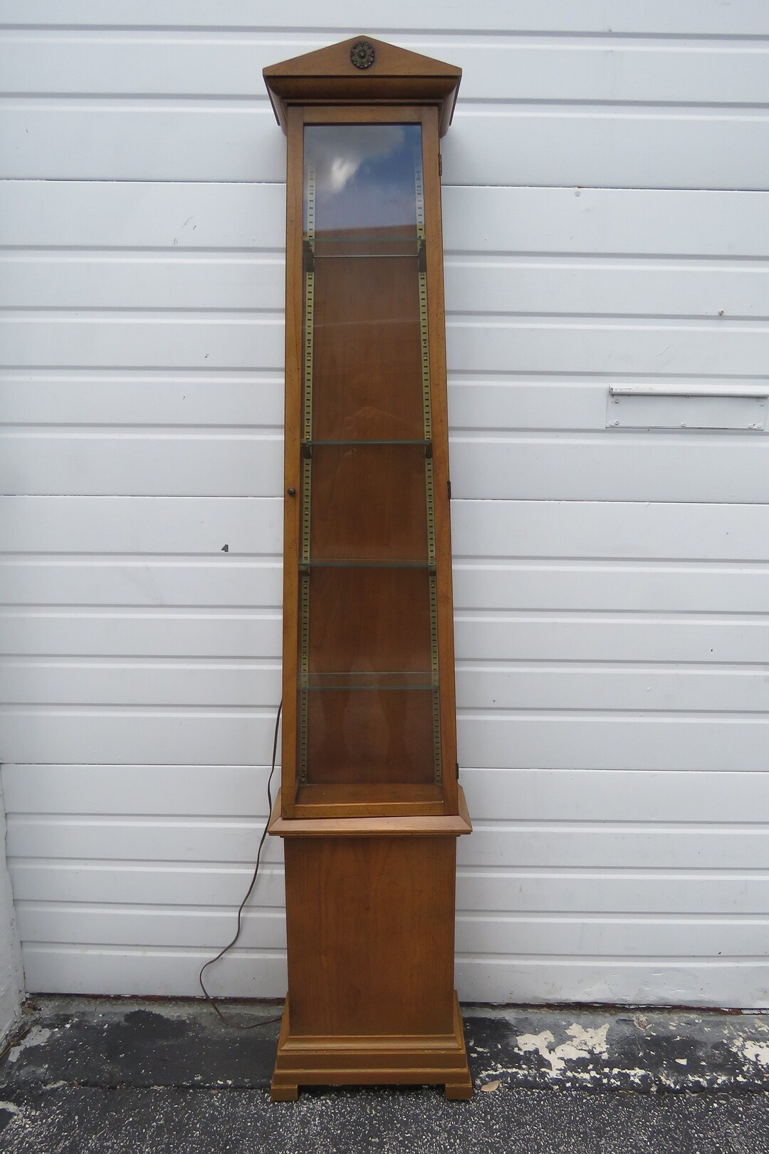 Tall Narrow Pyramid Shape Display Shelf Cabinet Cupboard With Lights ...