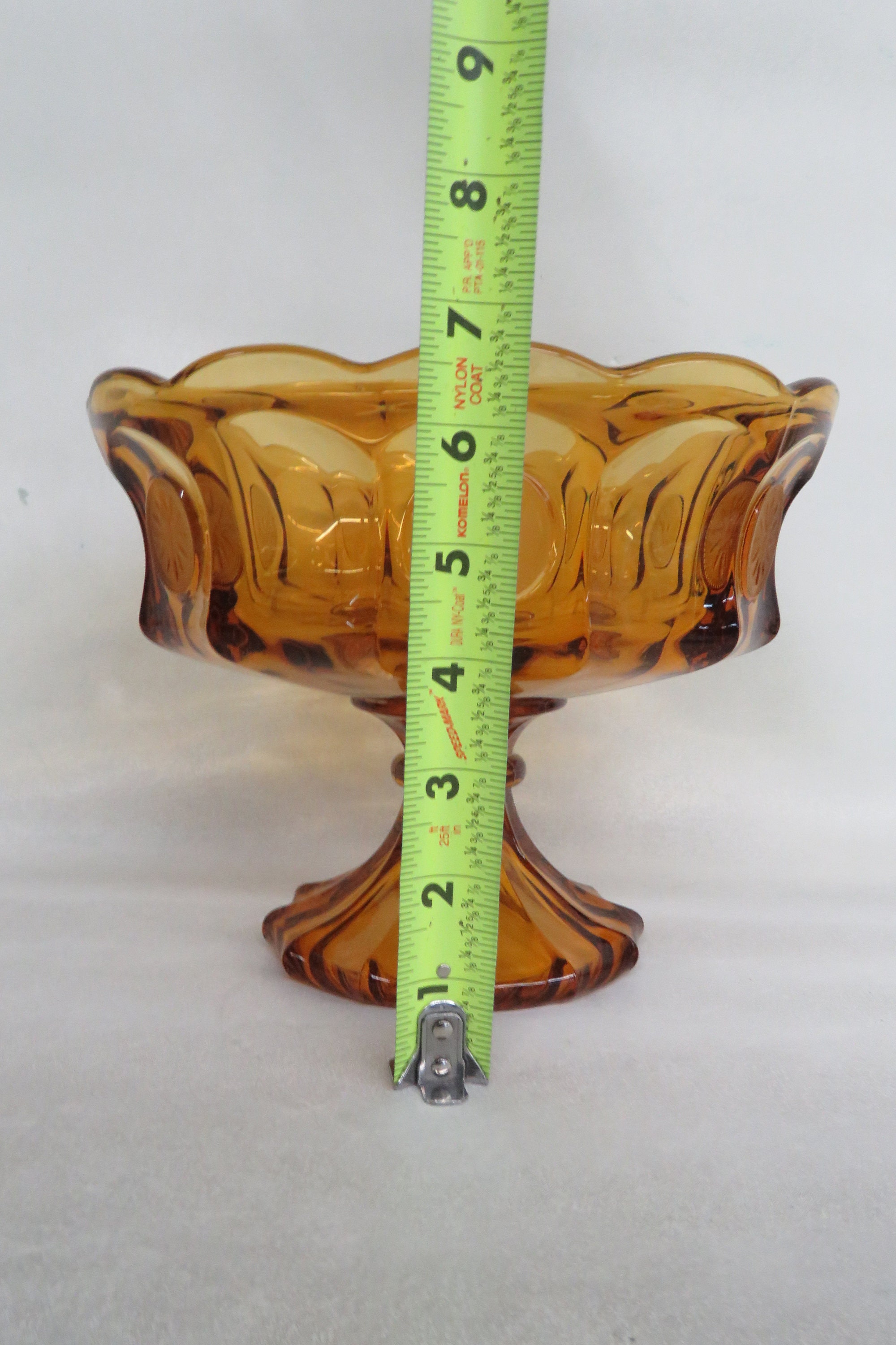Fostoria Coin Glass Amber Color Large Footed Compote Fruit Bowl 3856B ...