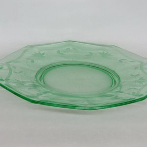 Green Etched Depression Glass Octagon Serving Dish Tray With Handles ...
