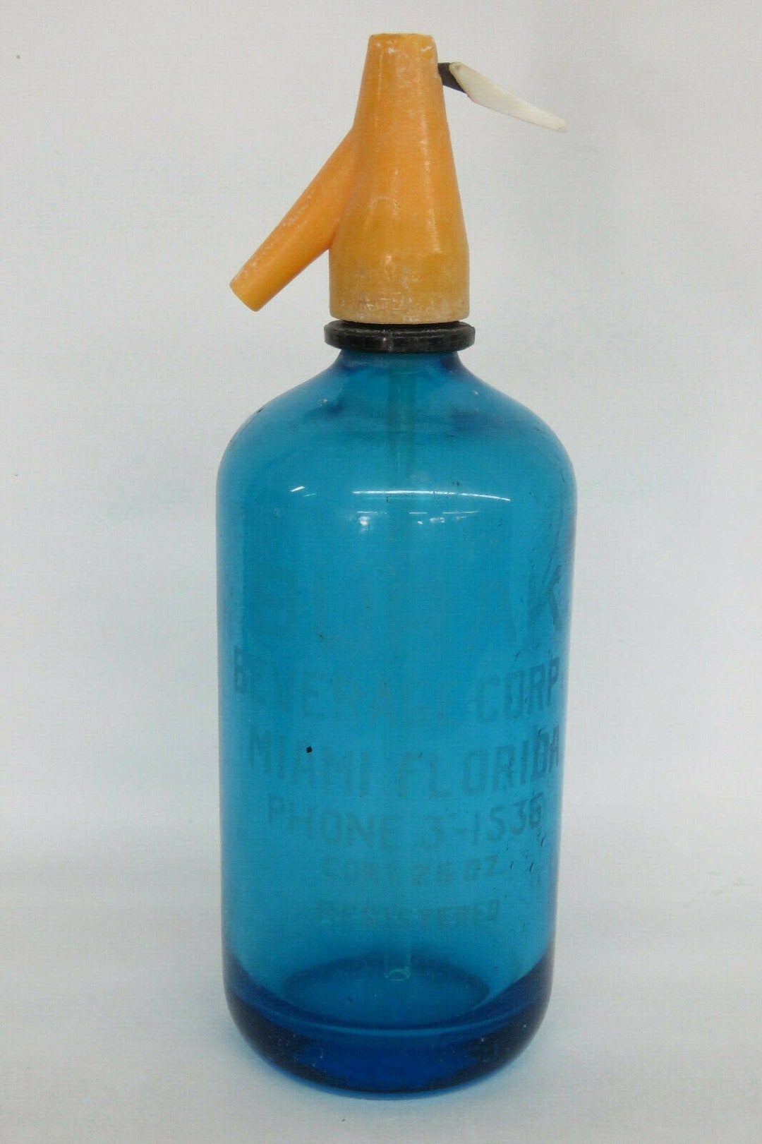 Seltzer Bottle Blue Burak Beverage Corp Miami Florida 1176B - Etsy