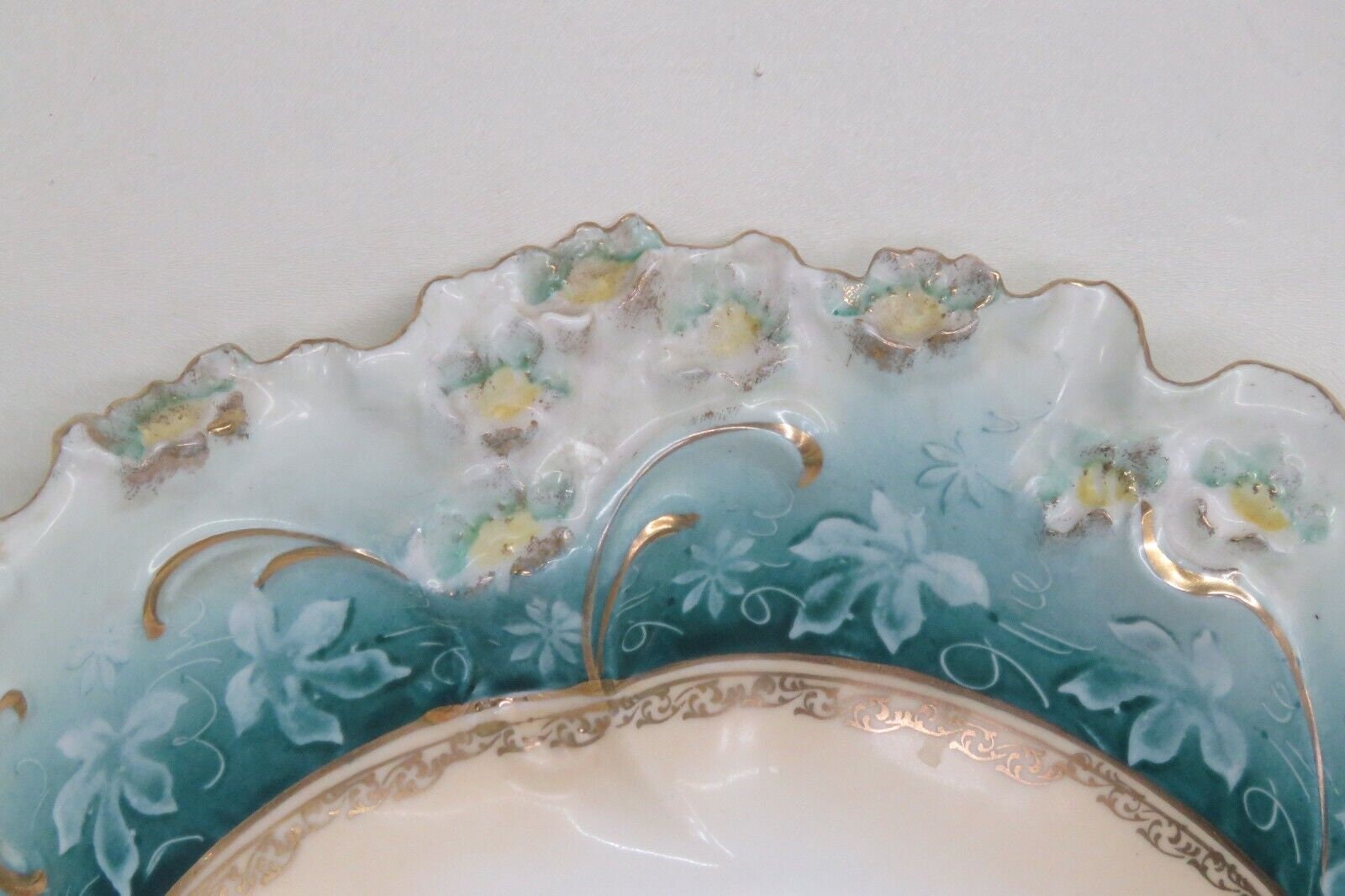 RS Prussia Style Large Porcelain Floral Pink Roses Blue Bowl 3165B - Etsy