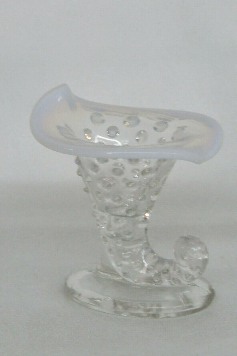 Fenton Cornucopia Hobnail Style White Opalescent Glass Small - Etsy