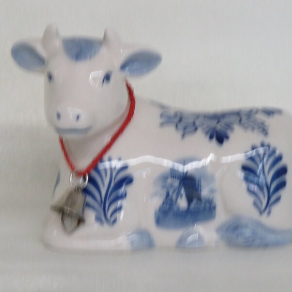 Blue and White Cow - Etsy