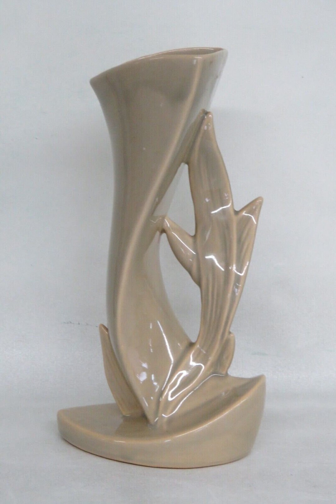 Roseville 1004-9 Mayfair Mid Century Art Deco Tan Pottery Ceramic Vase ...