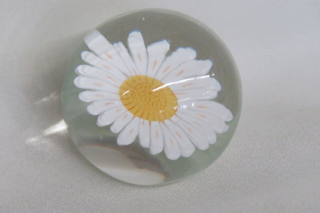 Hand Blown Art Glass Daisy Flower Paperweight 3717B - Etsy