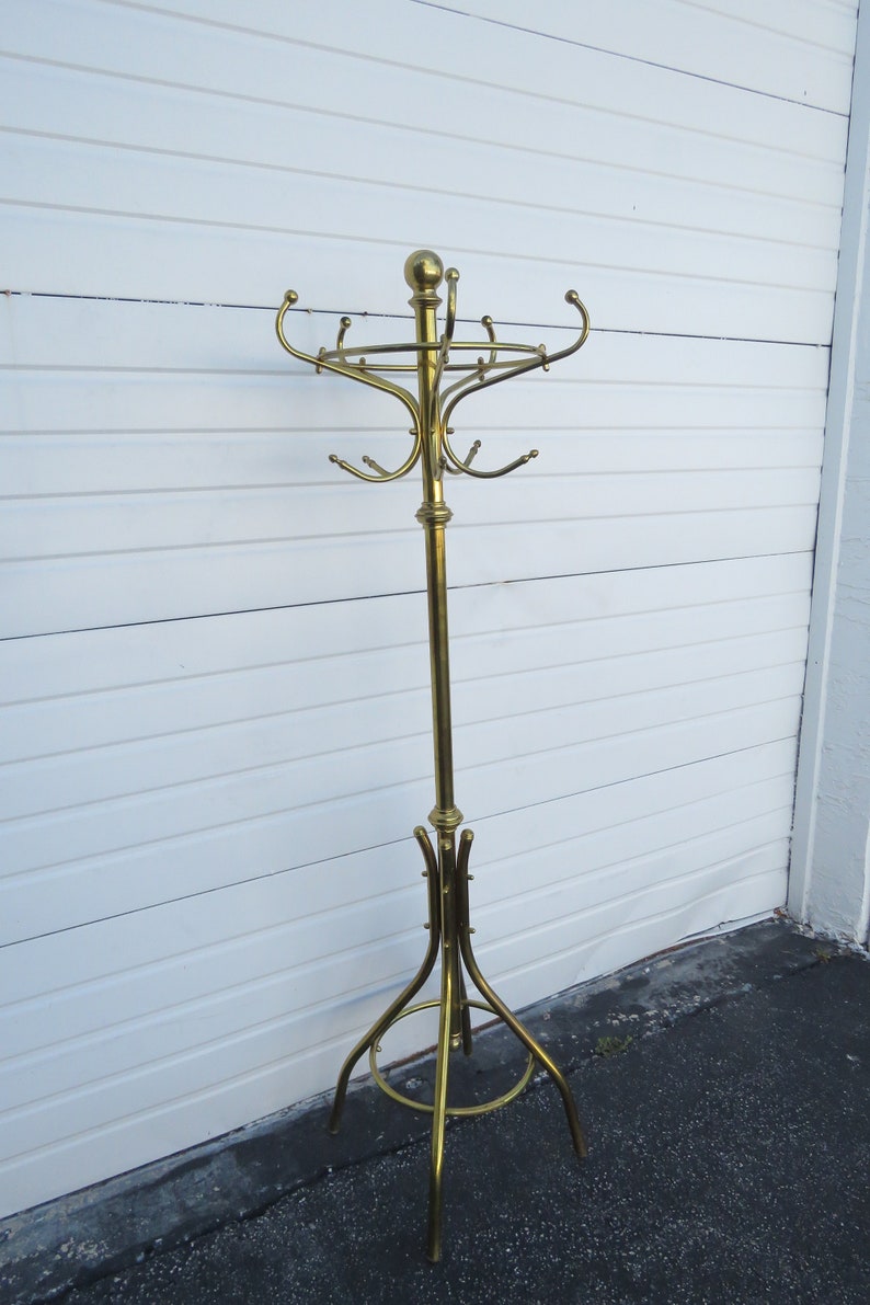 Brass Finish Tall Large Coat Hat Rack Stand 3479 SHIPPING NOT - Etsy