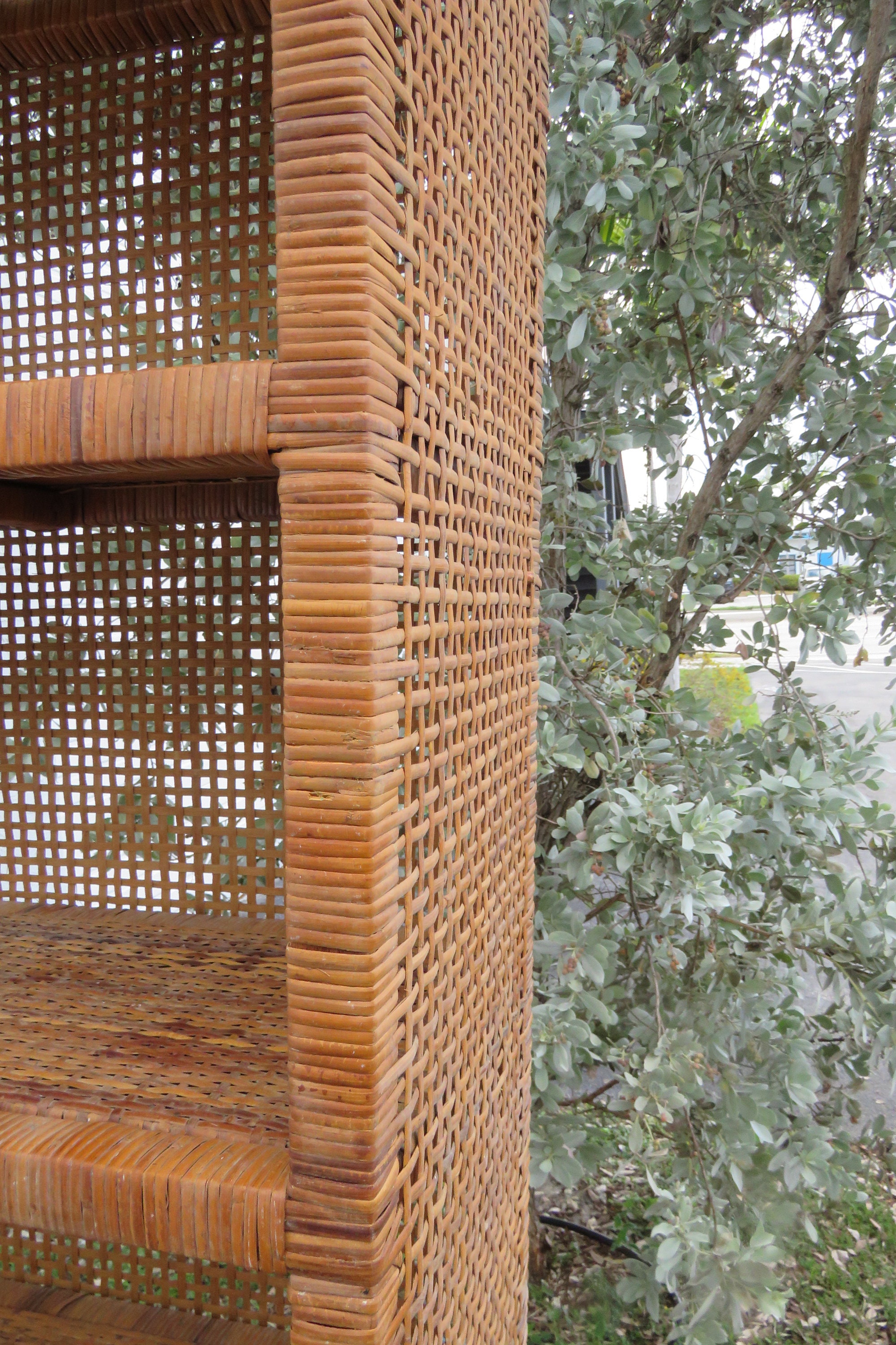 Hollywood Regency Faux Bamboo Caning Tall Bookcase Display - Etsy