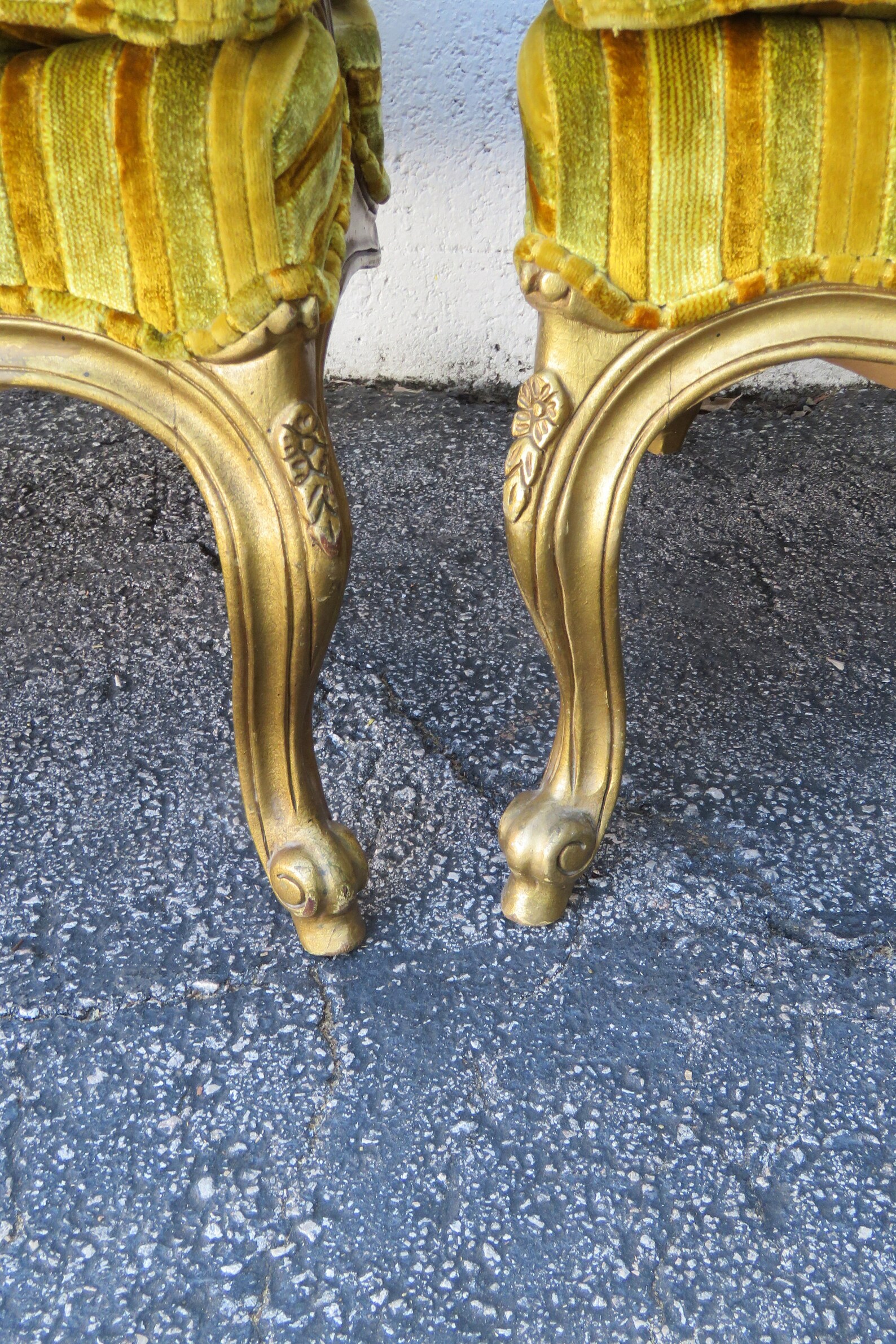 Modernage French Painted Gold Large Side Accent Chairs a Pair 5420 ...