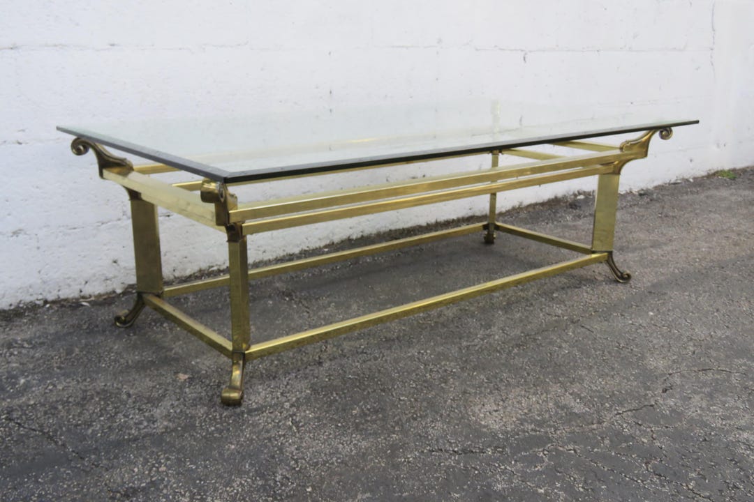 Hollywood Regency Brass Finish Rectangle Coffee Table 5763 SHIPPING NOT ...