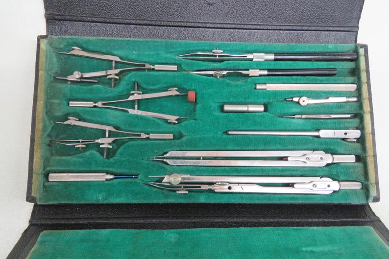 German Drafting Engineering Tool Set in a Case 4350B - Etsy